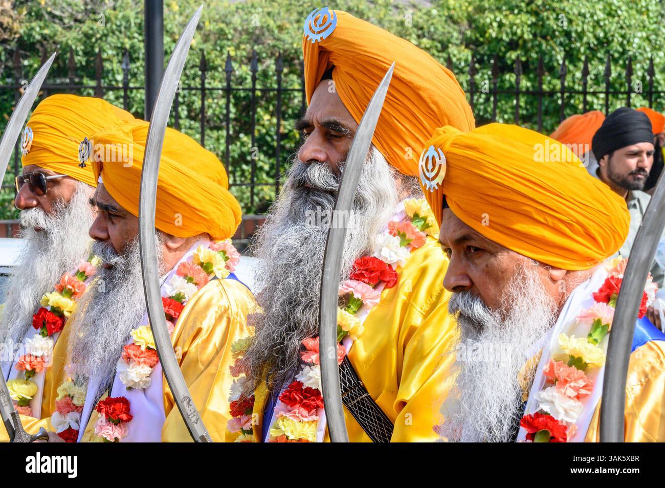 Gravesend, Kent, UK. 12th Apr, 2025. Thousands of people from the local Sikh community join ...
