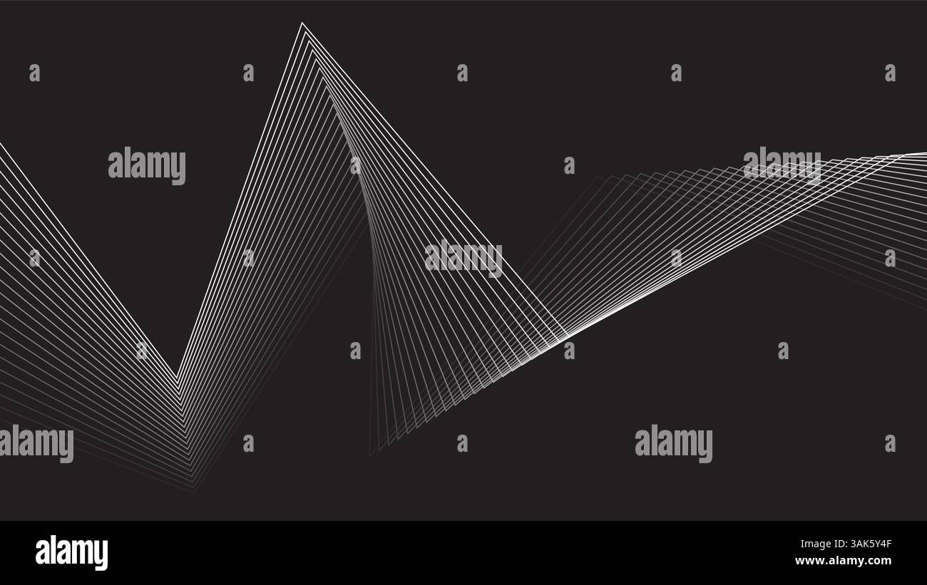 Abstract lines create dynamic patterns in dark space. Vector ...