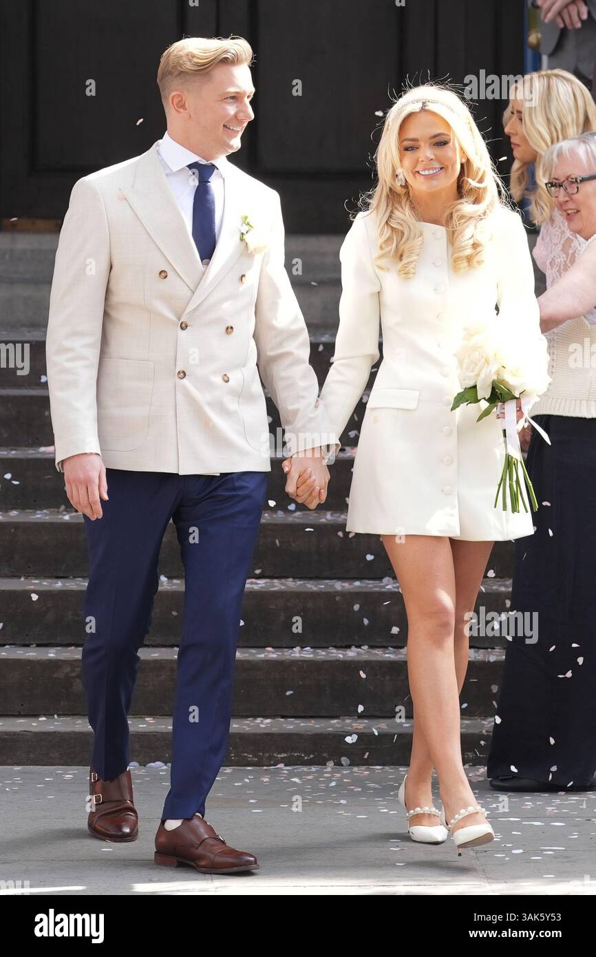 News broadcaster Ellie Costello and her new husband Gerard Durkan leave ...