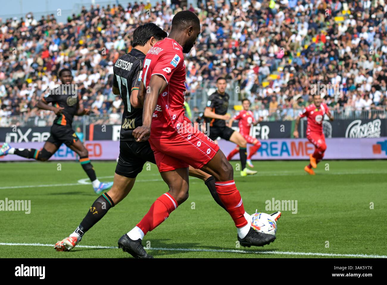 Venezia, Italia. 12th Apr, 2025. AC Monza's Jean-Daniel Akpa Akpro ...