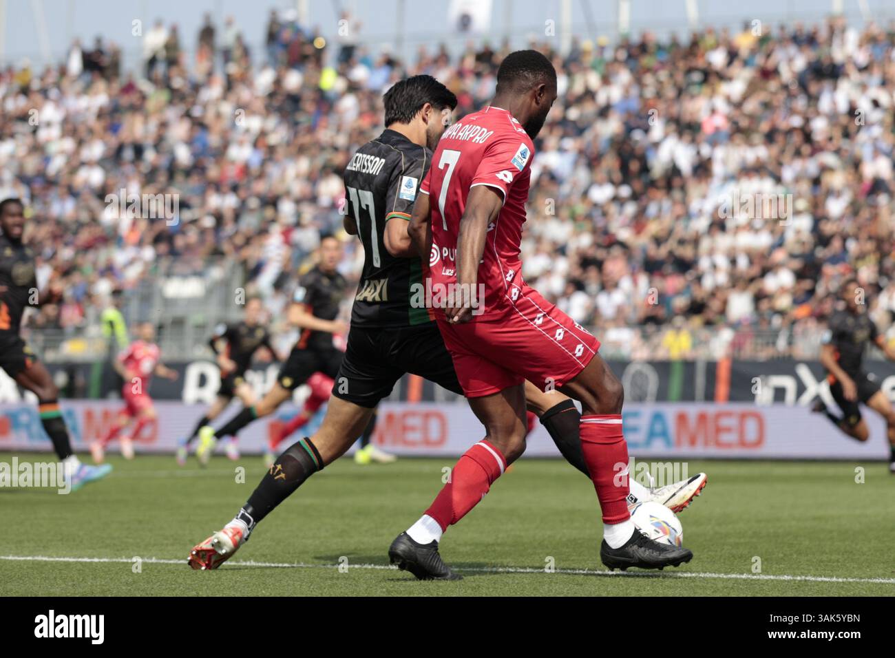 Venice, Italy. 12th Apr, 2025. Monza's JEAN-DANIEL AKPA AKPRO in action ...