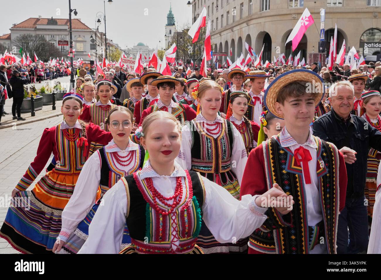 Poles dance the Polonaise in a patriotic demonstration celebrating ...