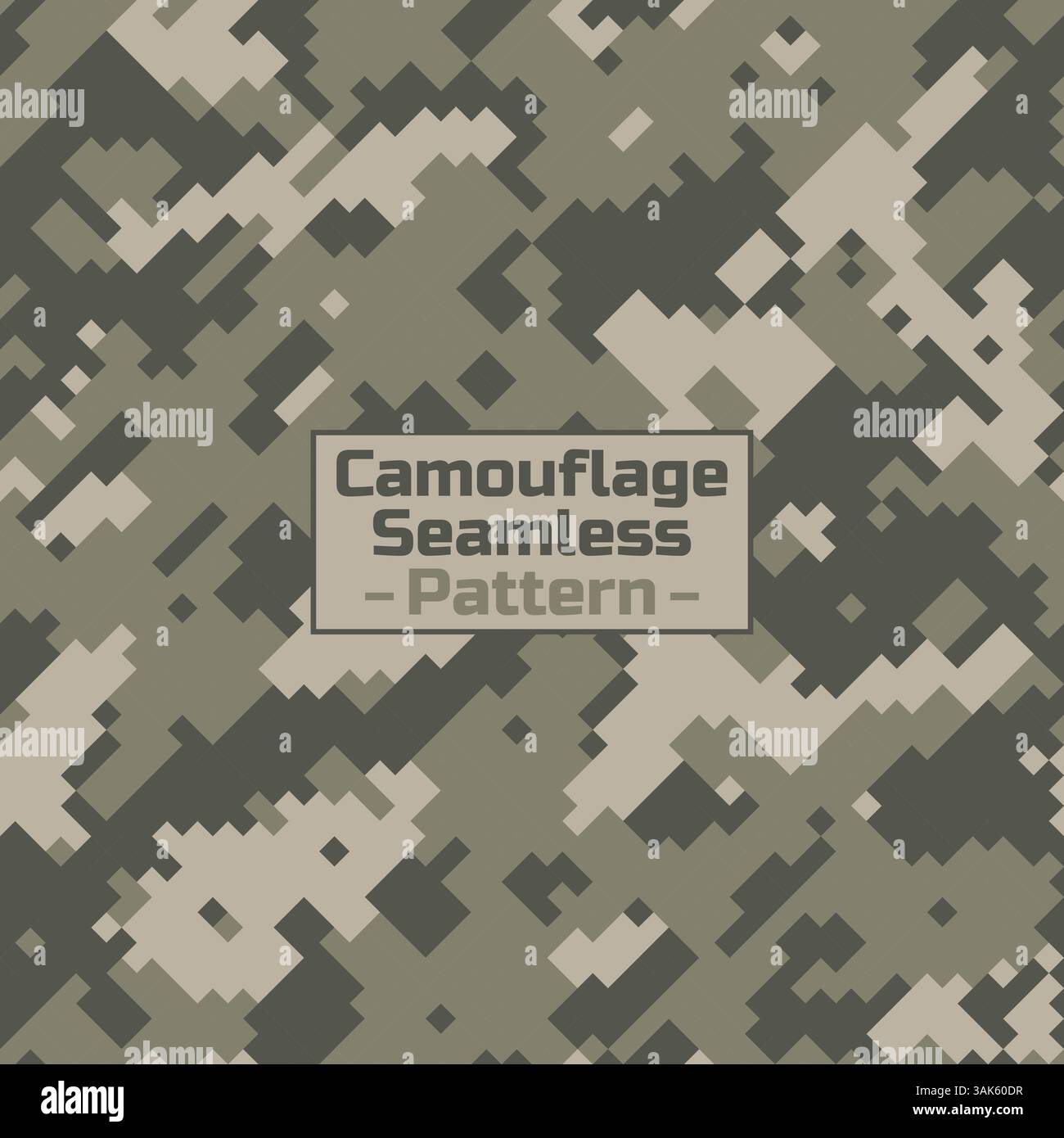 Pixel wave sand brown camouflage seamless digital camo pattern Stock ...