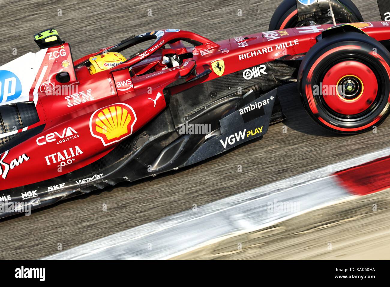 Sakhir, Bahrain. 12th Apr, 2025. Lewis Hamilton (GBR) Ferrari SF-25. 12 ...