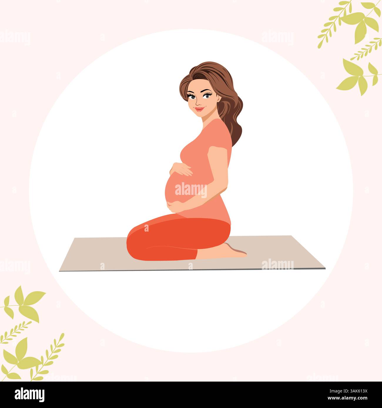 Prenatal yoga exercise woman Stock Vector Images - Alamy