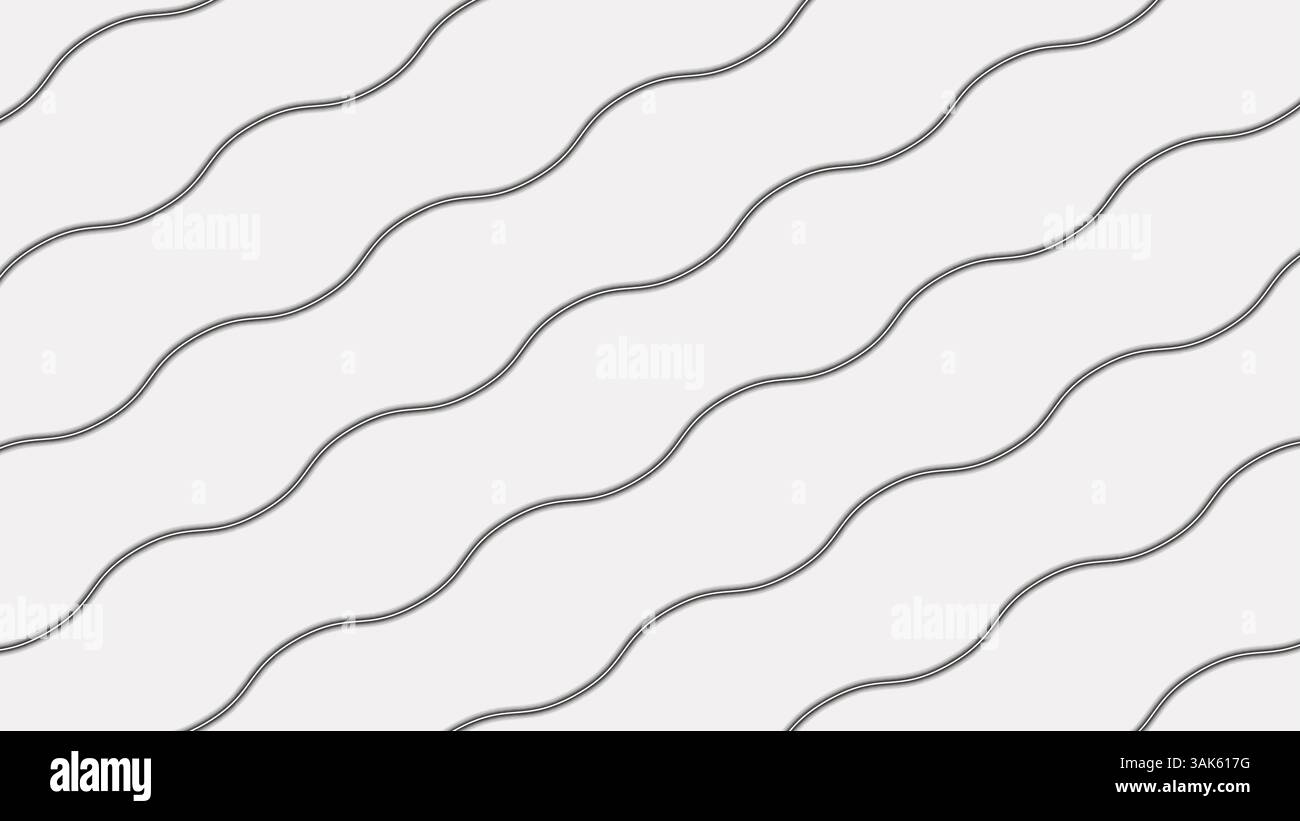 Wavy stripes background. White texture with grey 3d lines. Grey waves ...
