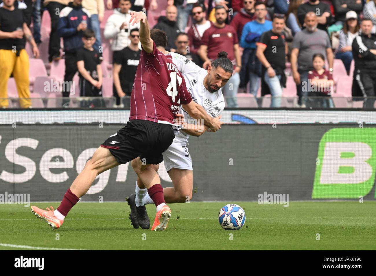 Salerno, Italy. 12th Apr, 2025. Luka Lochoshvili of US Salernitana 1919 ...