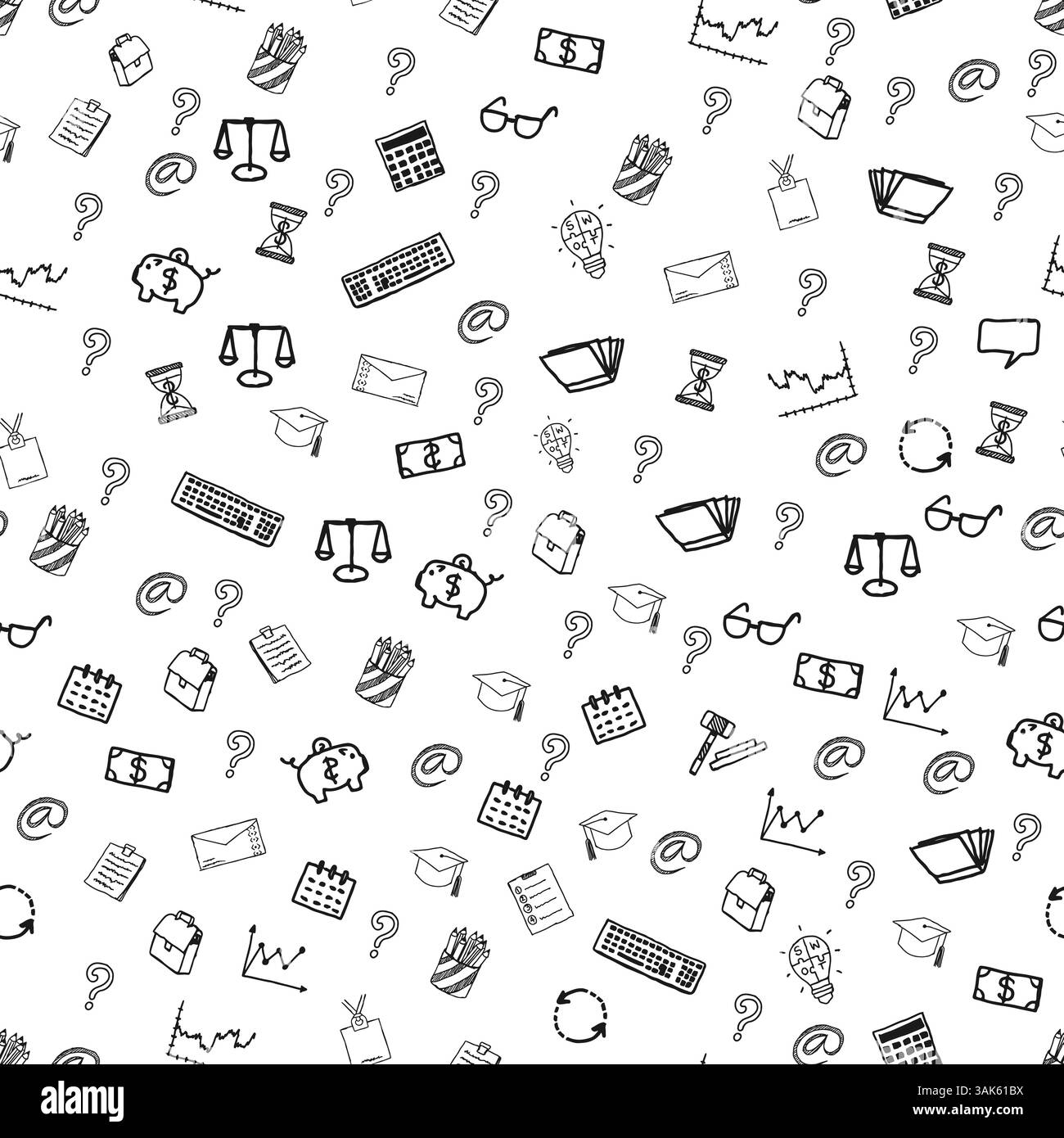 Seamless pattern doodle business currency ratings infographics currency ...