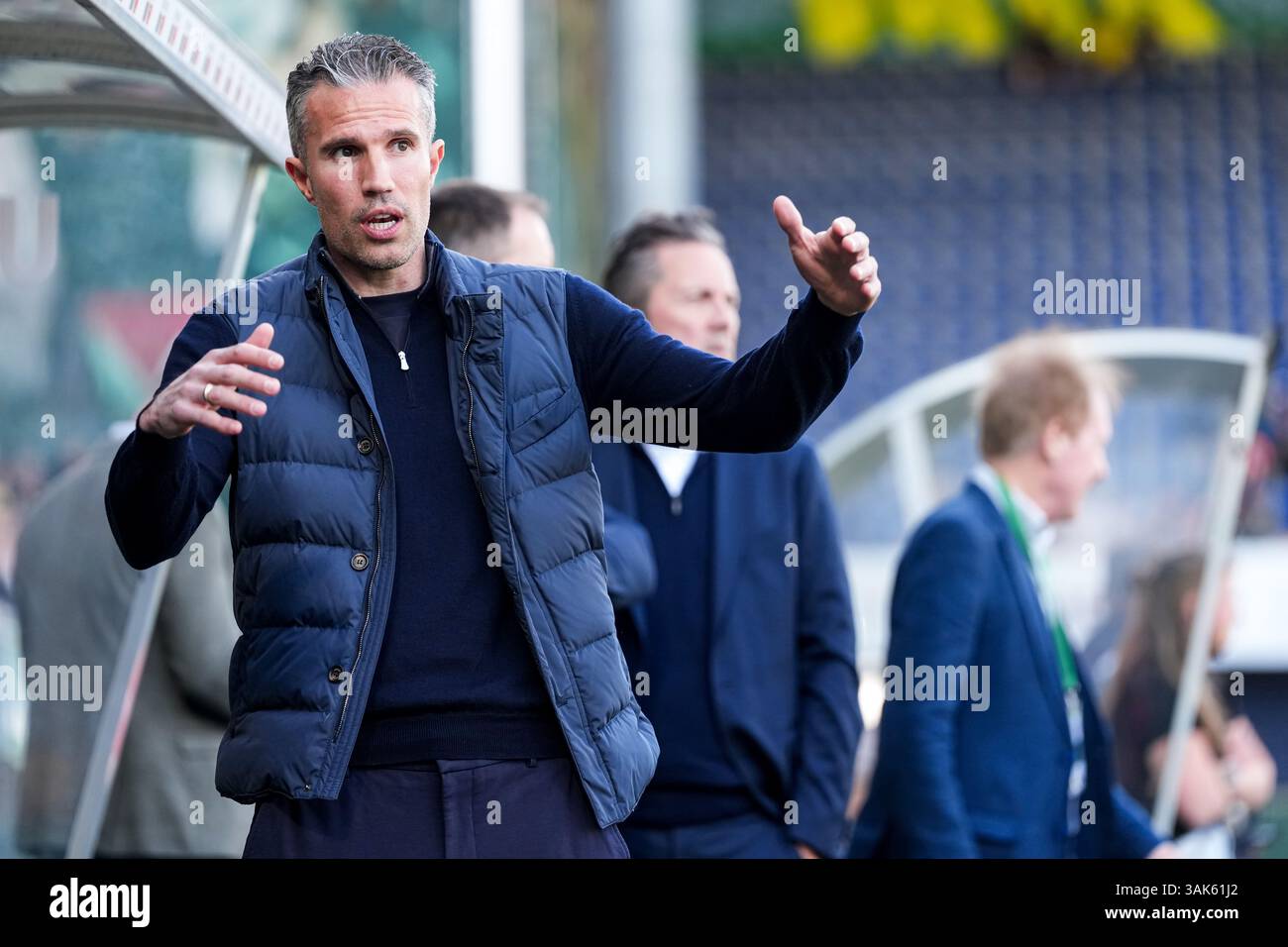 Sittard, The Netherlands. 12th Apr, 2025. Sittard - Feyenoord coach ...