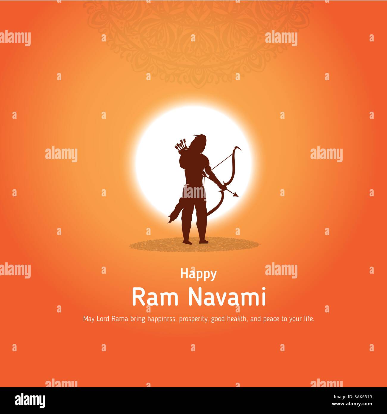 Vector illustration of happy rama navami social media feed template ...