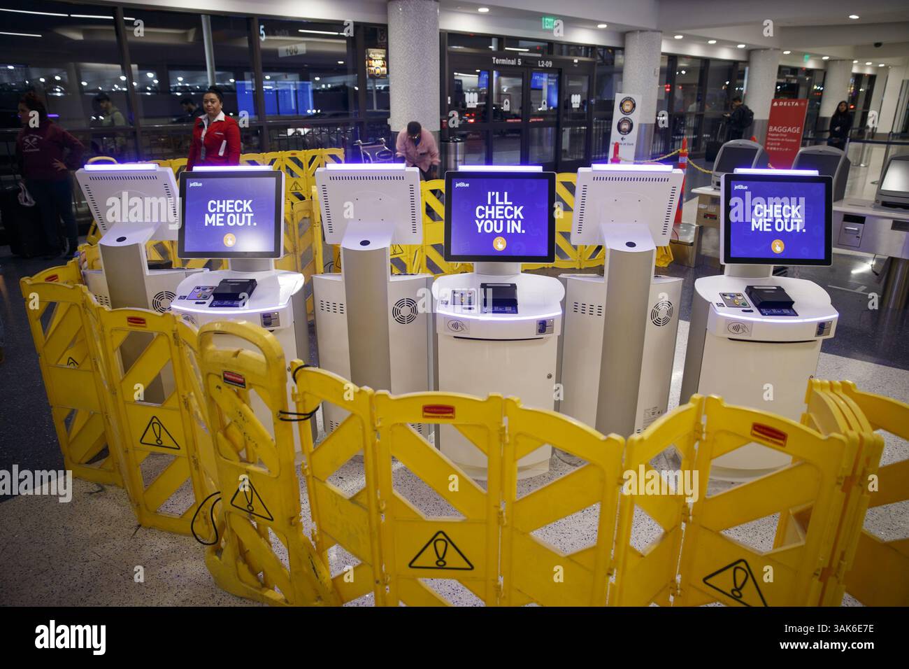 May 12, 2017 - Los Angeles, CA, U.S. - New JetBlue check-in kiosks ...