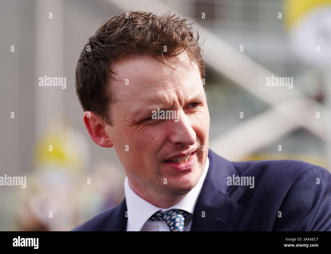 Trainer Archie Watson at Newbury Racecourse. Picture date: Saturday ...