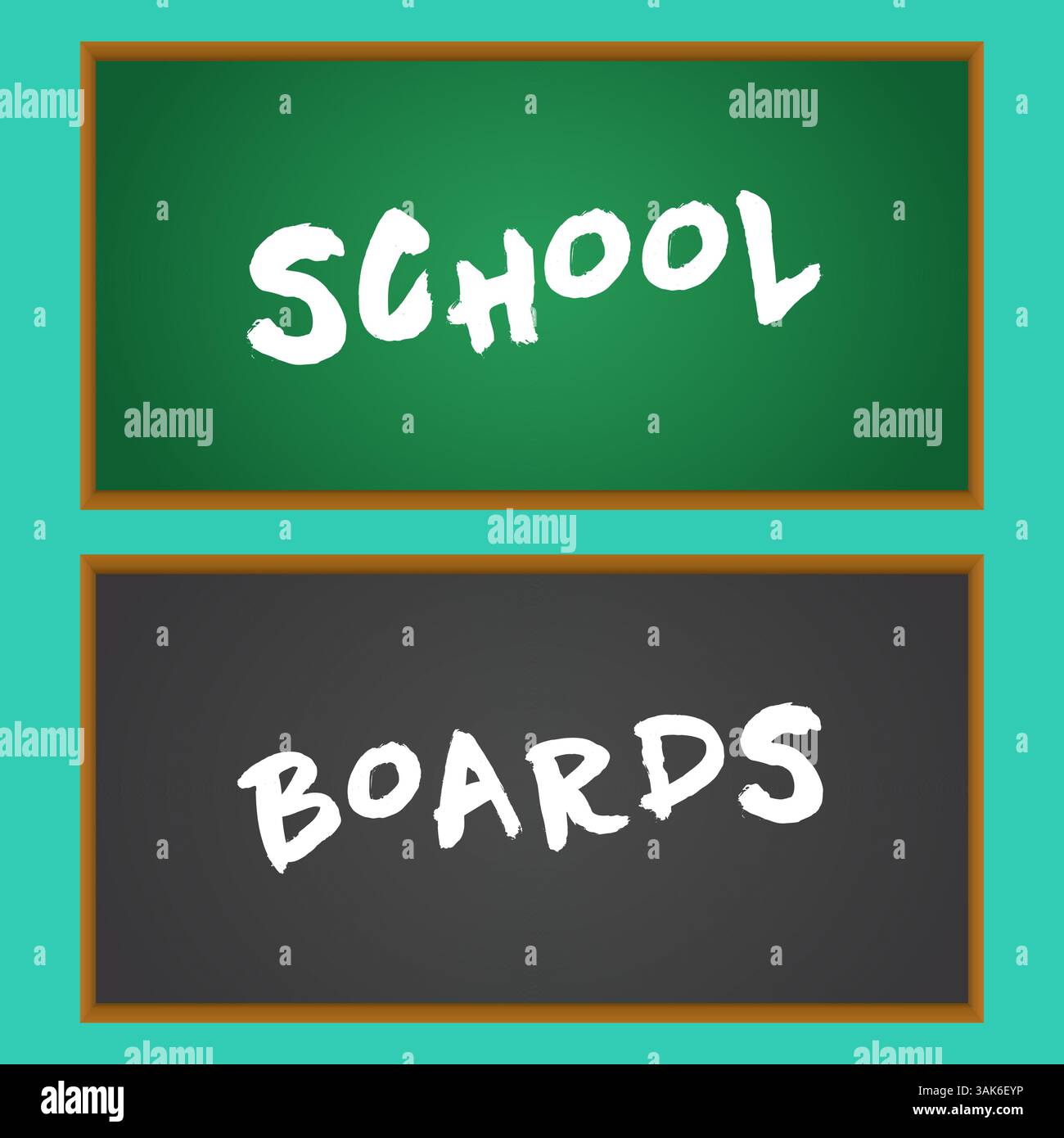 Chalkboard set realistic black and green chalkboard in a wooden frame ...