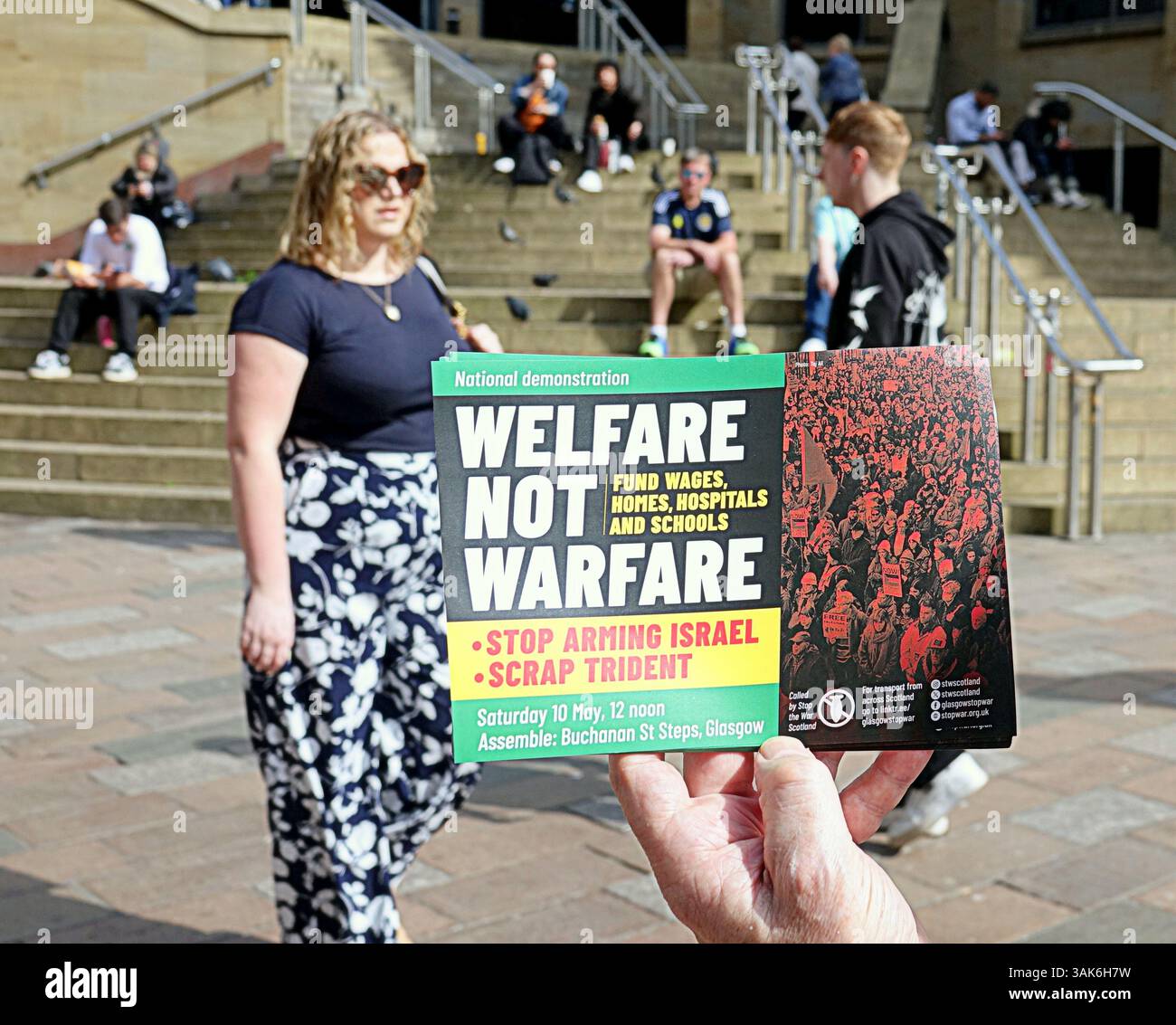 Glasgow, Scotland, UK. 10h April, 2025.Welfare not warfare at the ...