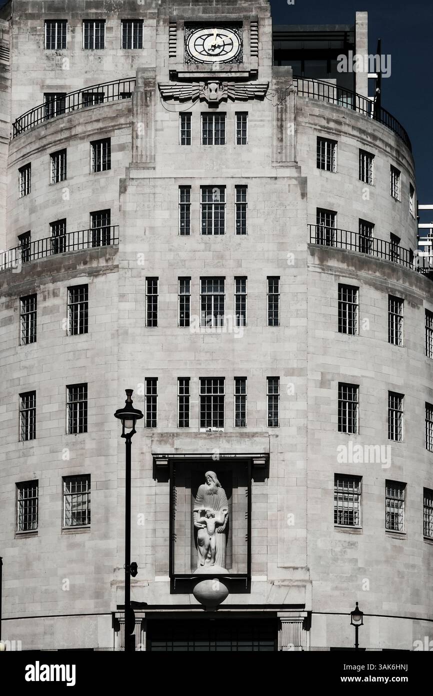 Eric Gill Sculpture at the BBC Stock Photo - Alamy