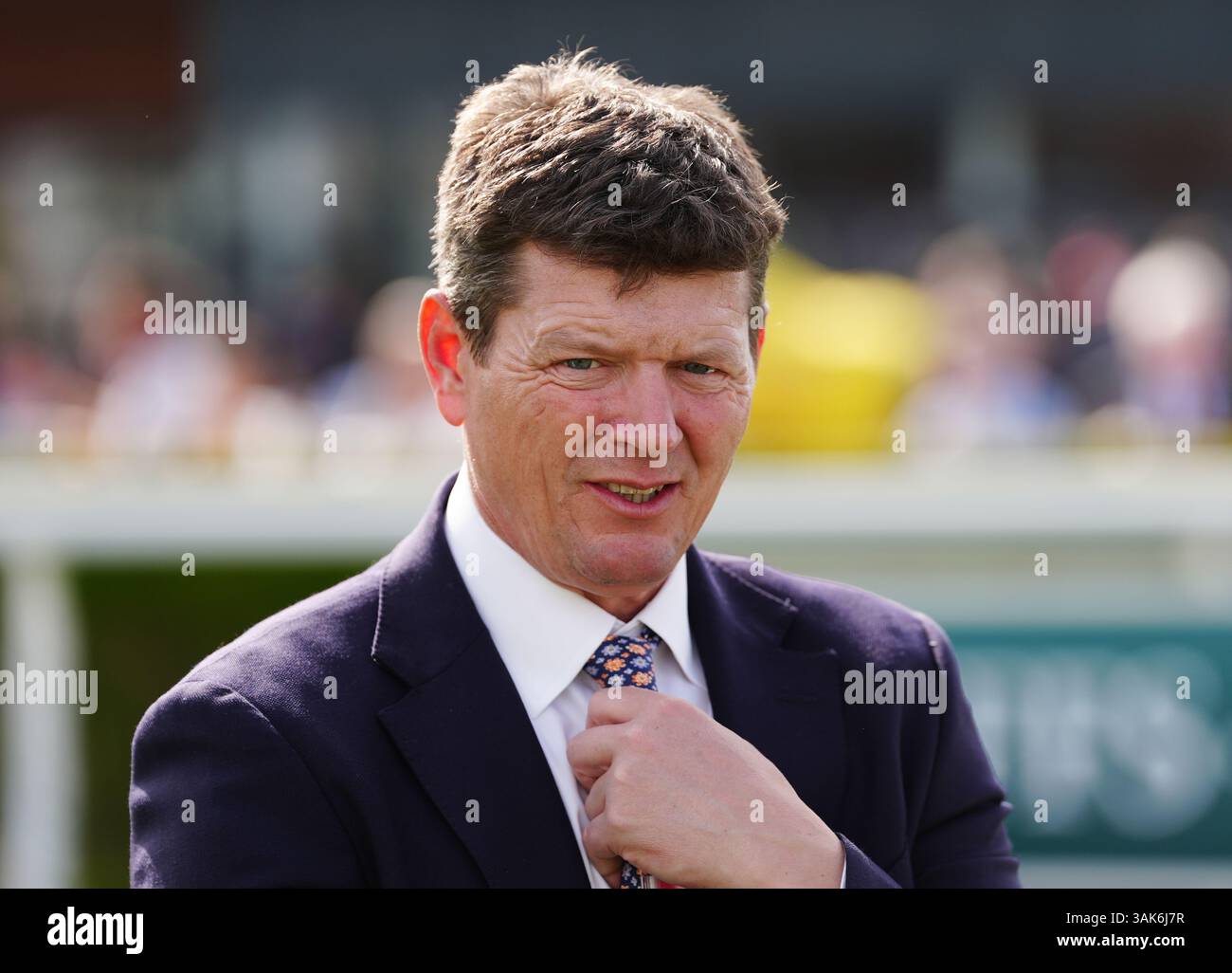 Trainer Andrew Balding at Newbury Racecourse. Picture date: Saturday ...