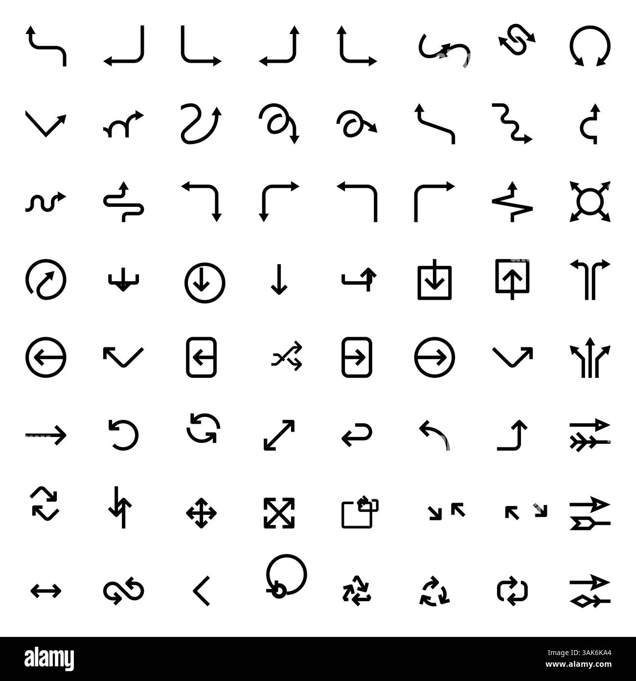 Random arrows icon set Cut Out Stock Images & Pictures - Alamy