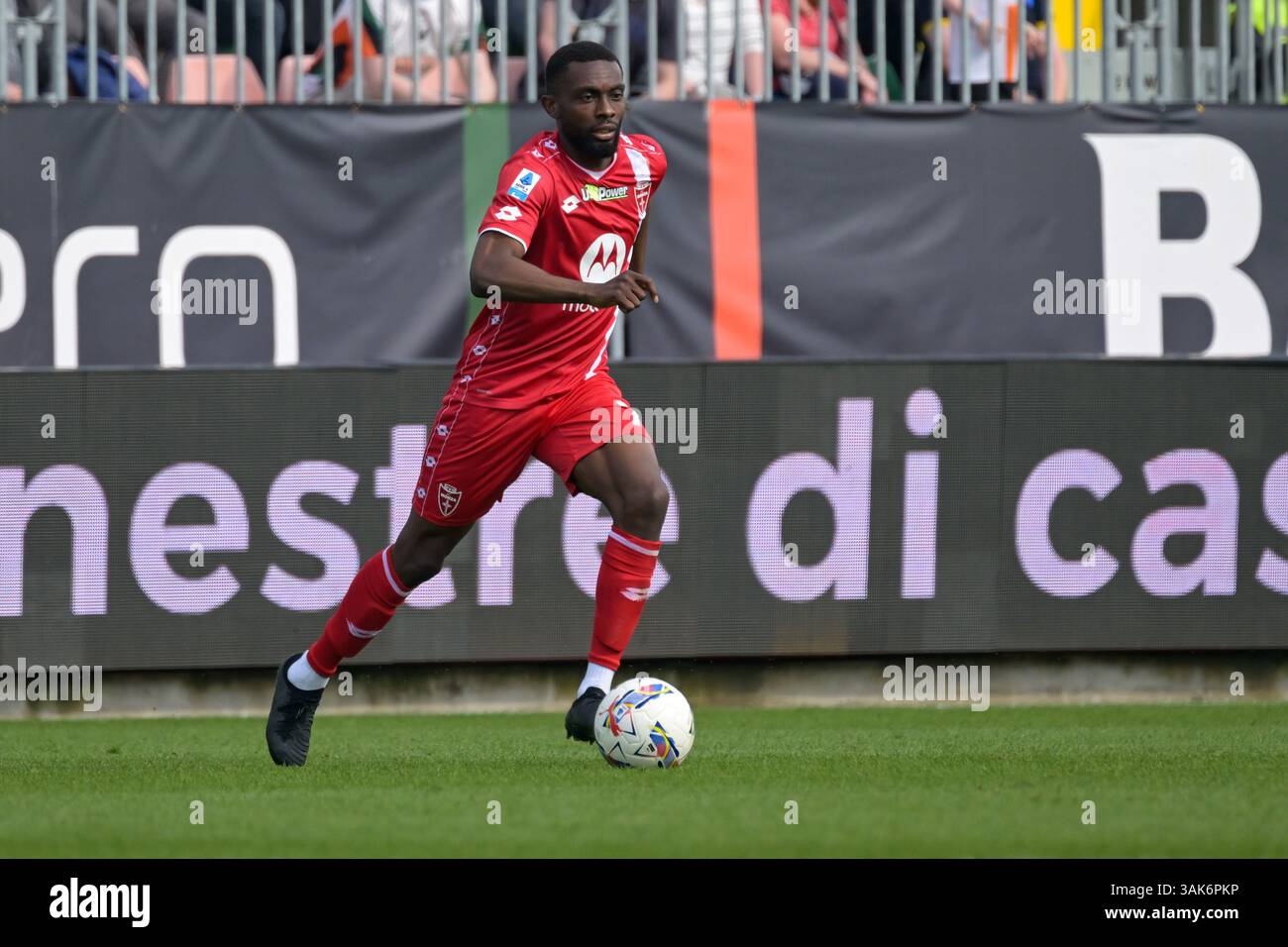 Venezia, Italia. 12th Apr, 2025. AC Monza's Jean-Daniel Akpa Akpro ...
