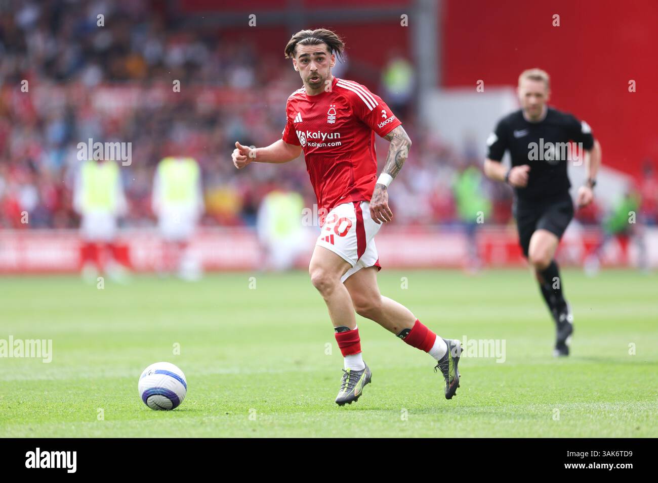 Nottingham, UK. 12th Apr, 2025. Jota Silva of Nottingham Forest runs ...