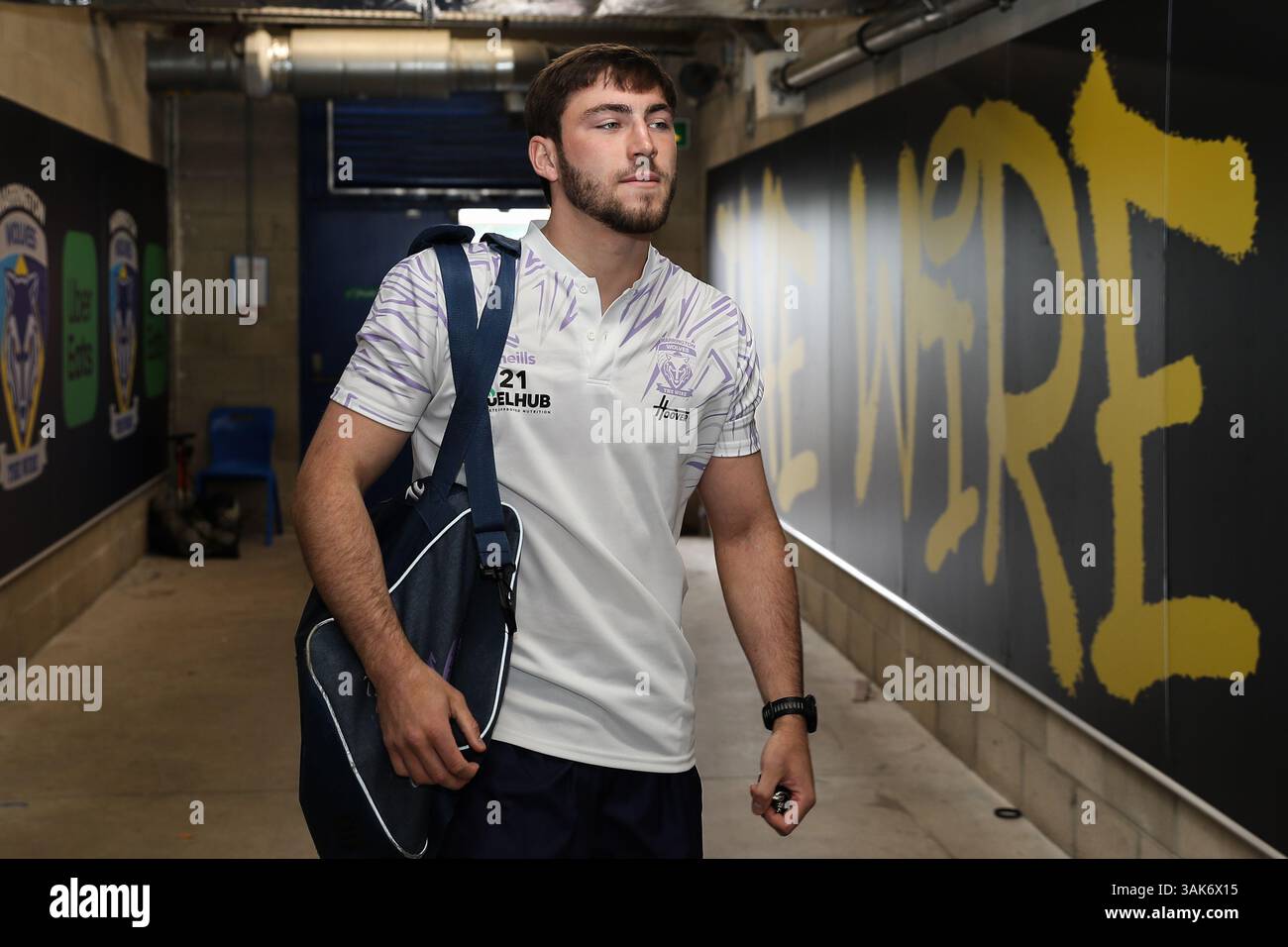 Warrington, UK. 12th Apr, 2025. Adam Holroyd of Warrington Wolves ...