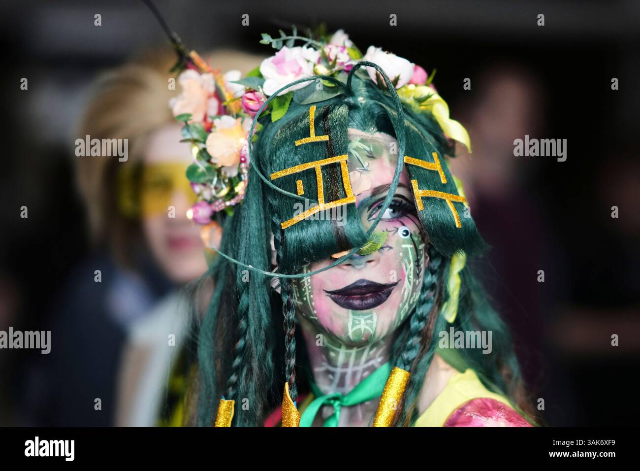 A cosplayer smiles during the Comic Con event in Prague, Czech Republic ...
