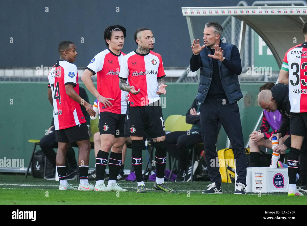 Sittard, The Netherlands. 12th Apr, 2025. Sittard - Feyenoord coach ...