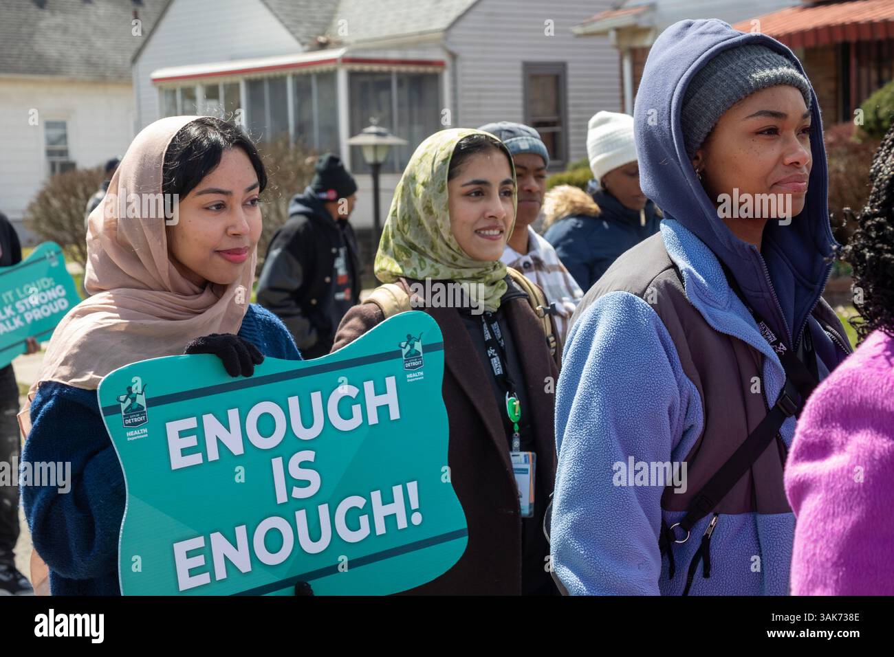 Detroit, Michigan, USA. 11th Apr, 2025. Ceasefire Detroit holds a ...