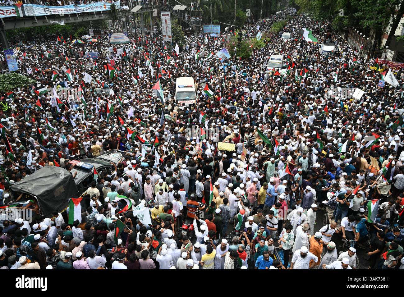 People participate in a demonstration titled "March for Gaza" during a ...