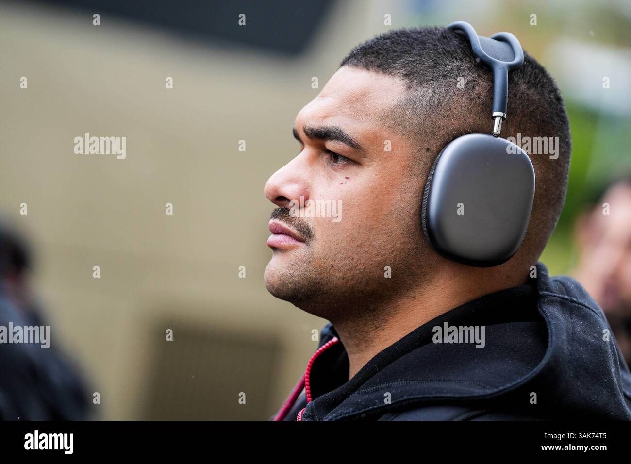 Swansea, Wales, UK. 12th April, 2025. Sam Matavesi of Lyon Olympique ...