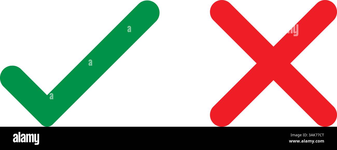 Cross and check mark icon set Stock Vector Image & Art - Alamy