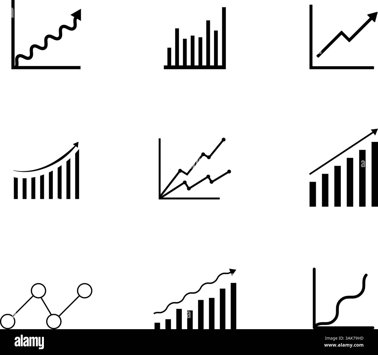 Business growth outline icons Black and White Stock Photos & Images - Alamy