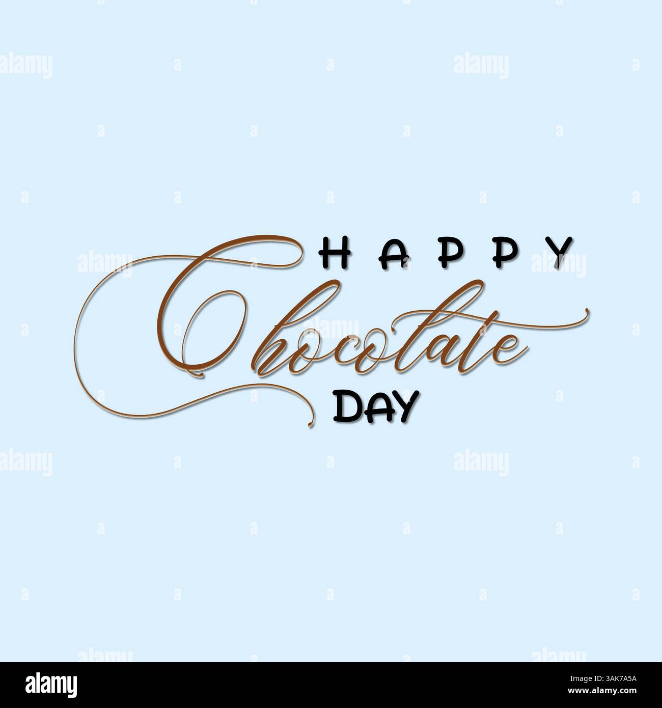 Happy chocolate day calligraphy text isolated on white background Stock ...