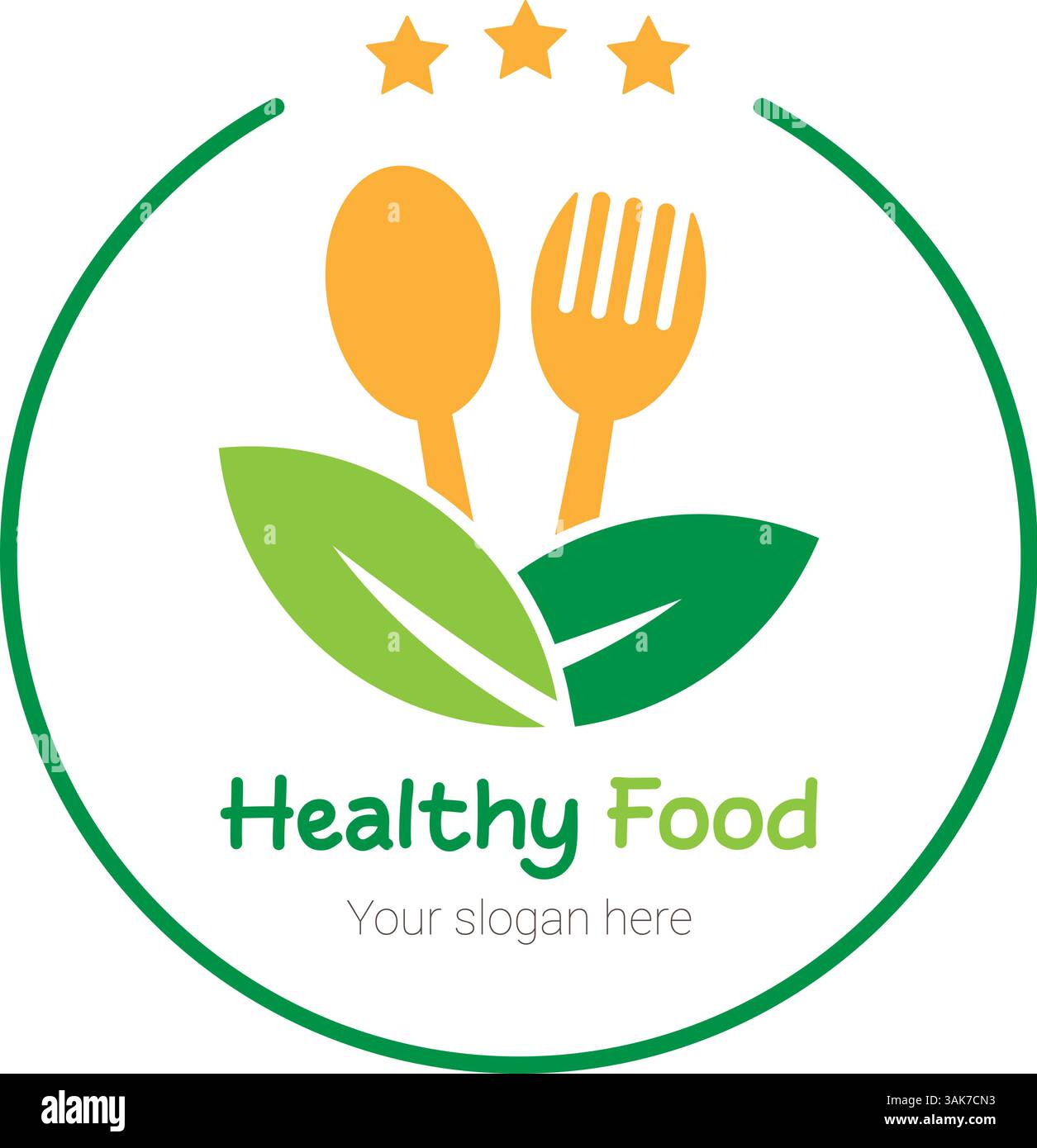 Healthy Food logo template Stock Vector Image & Art - Alamy