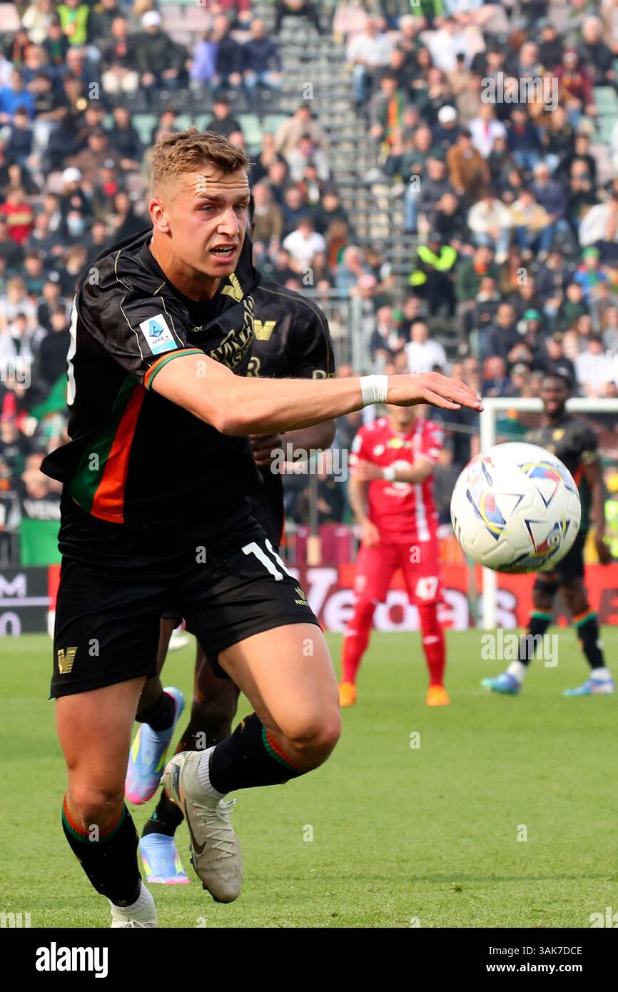 Venezia, Italia. 12th Apr, 2025. Venezia's Daniel Fila In action during ...