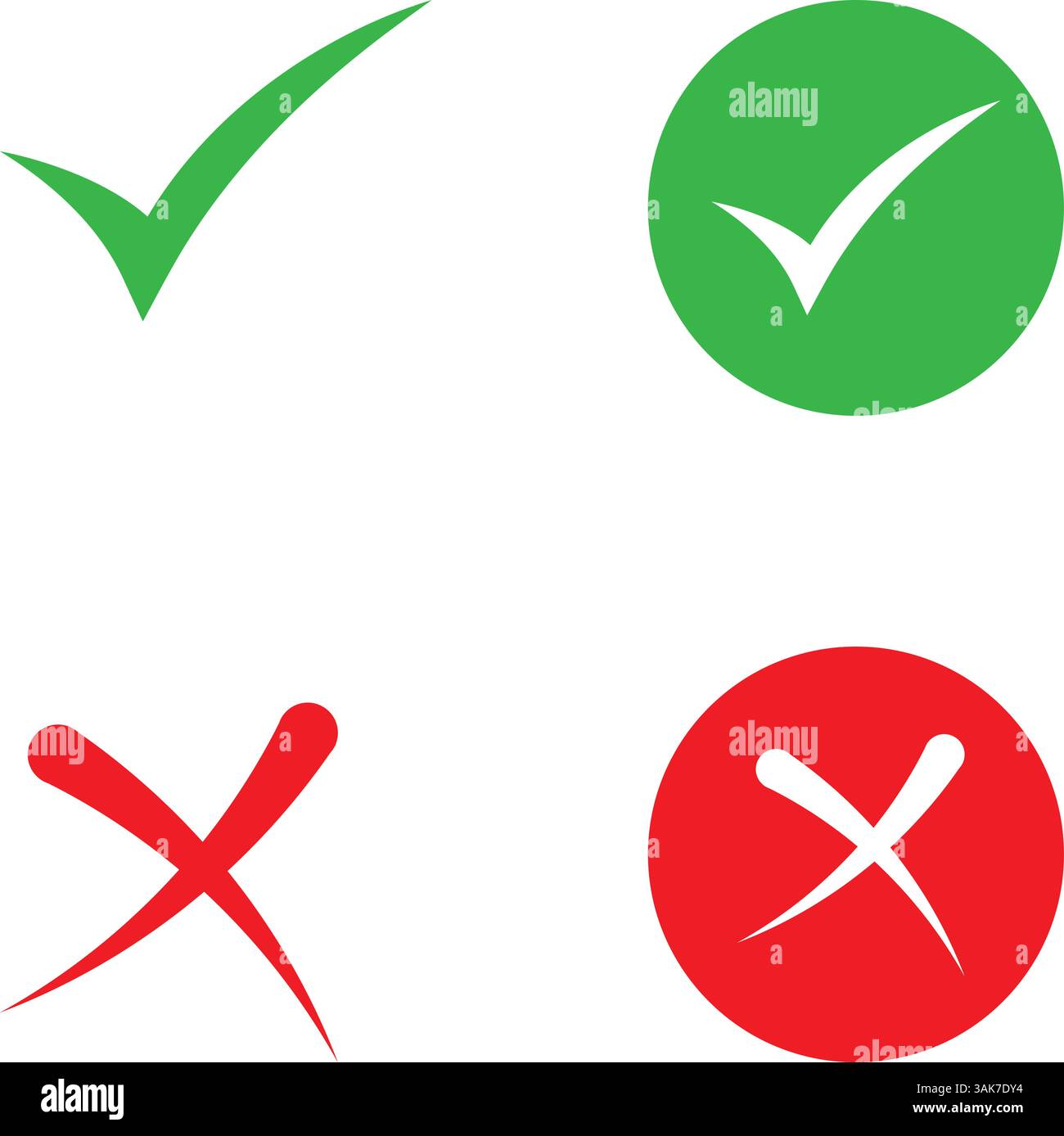 Cross and check mark icon set Stock Vector Image & Art - Alamy