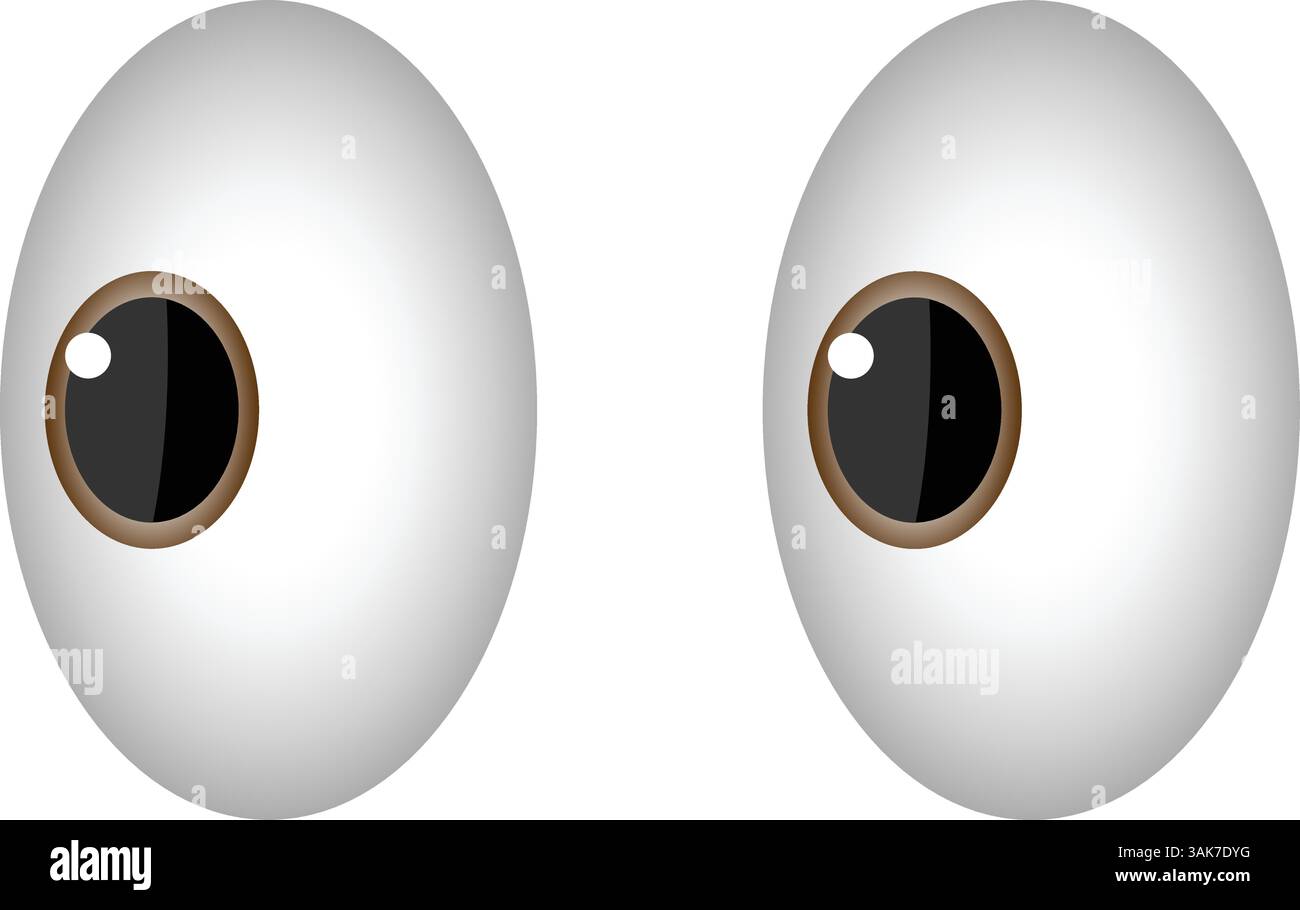 Realistic Cartoon Eyes Emoji - Wide Open Eyeballs Vector Illustration ...