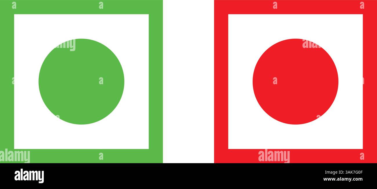 Green and Red Food Symbols Vector – Vegetarian & Non-Vegetarian Mark ...
