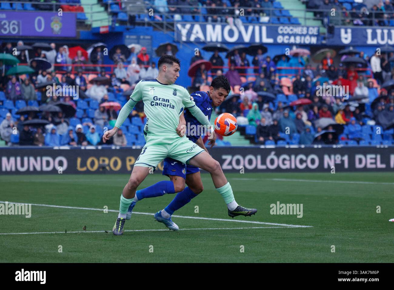GETAFE, SPAIN - APRIL 12, 2025: Mika Marmol (3 UD Las Palmas) during ...