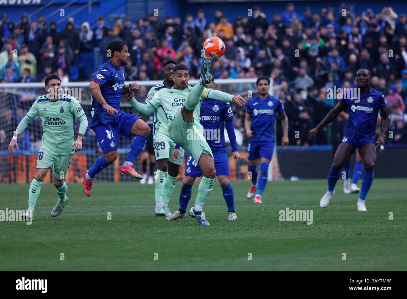 GETAFE, SPAIN - APRIL 12, 2025: Player of Las Palmas during LaLiga ...