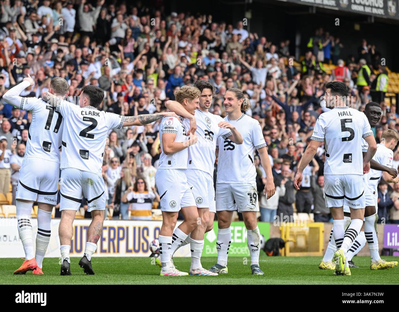 Port Vale's George Byers celebrates after scoring his sides third goal ...