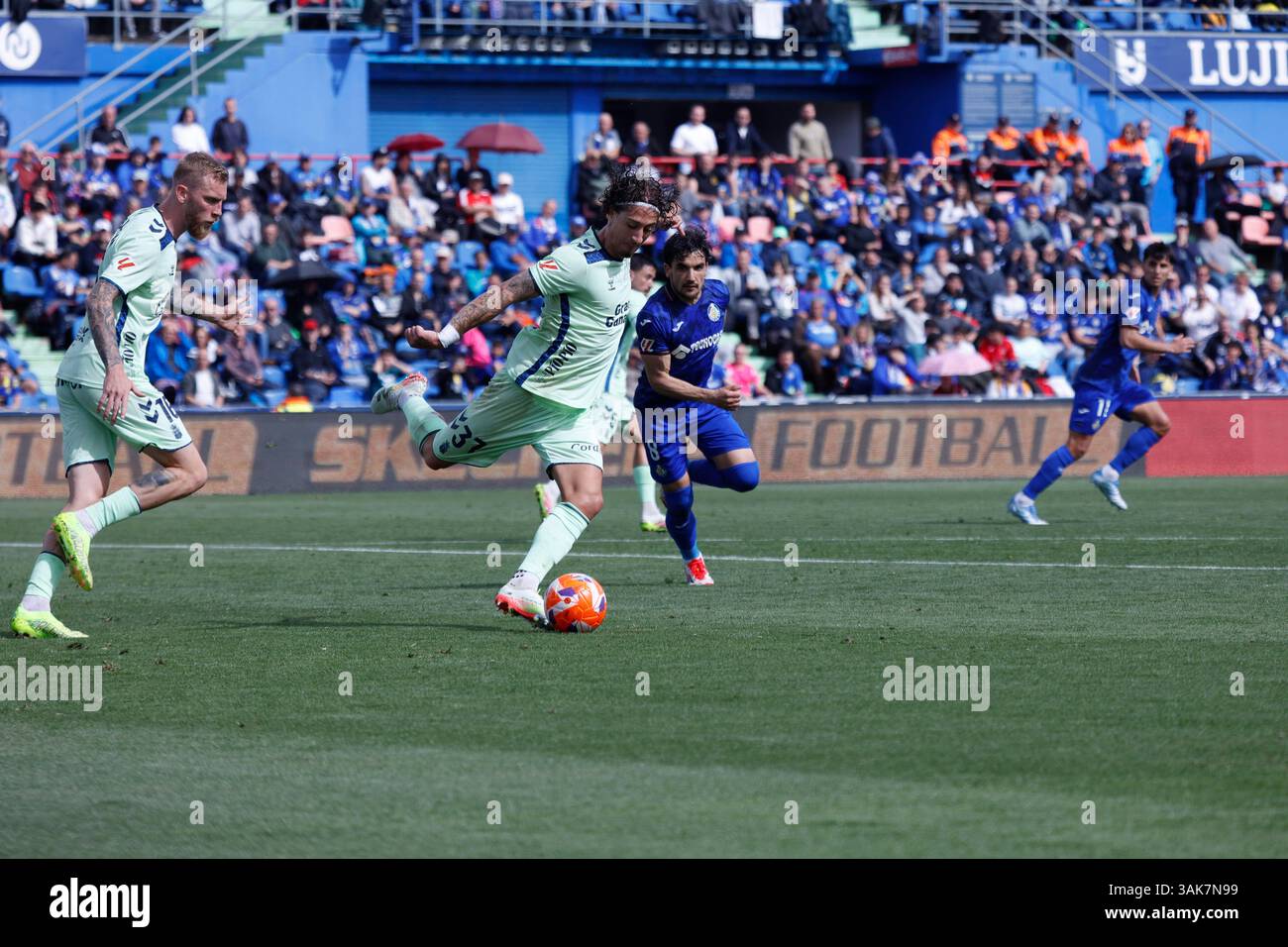 GETAFE, SPAIN - APRIL 12, 2025: Mika Marmol (3 UD Las Palmas) during ...