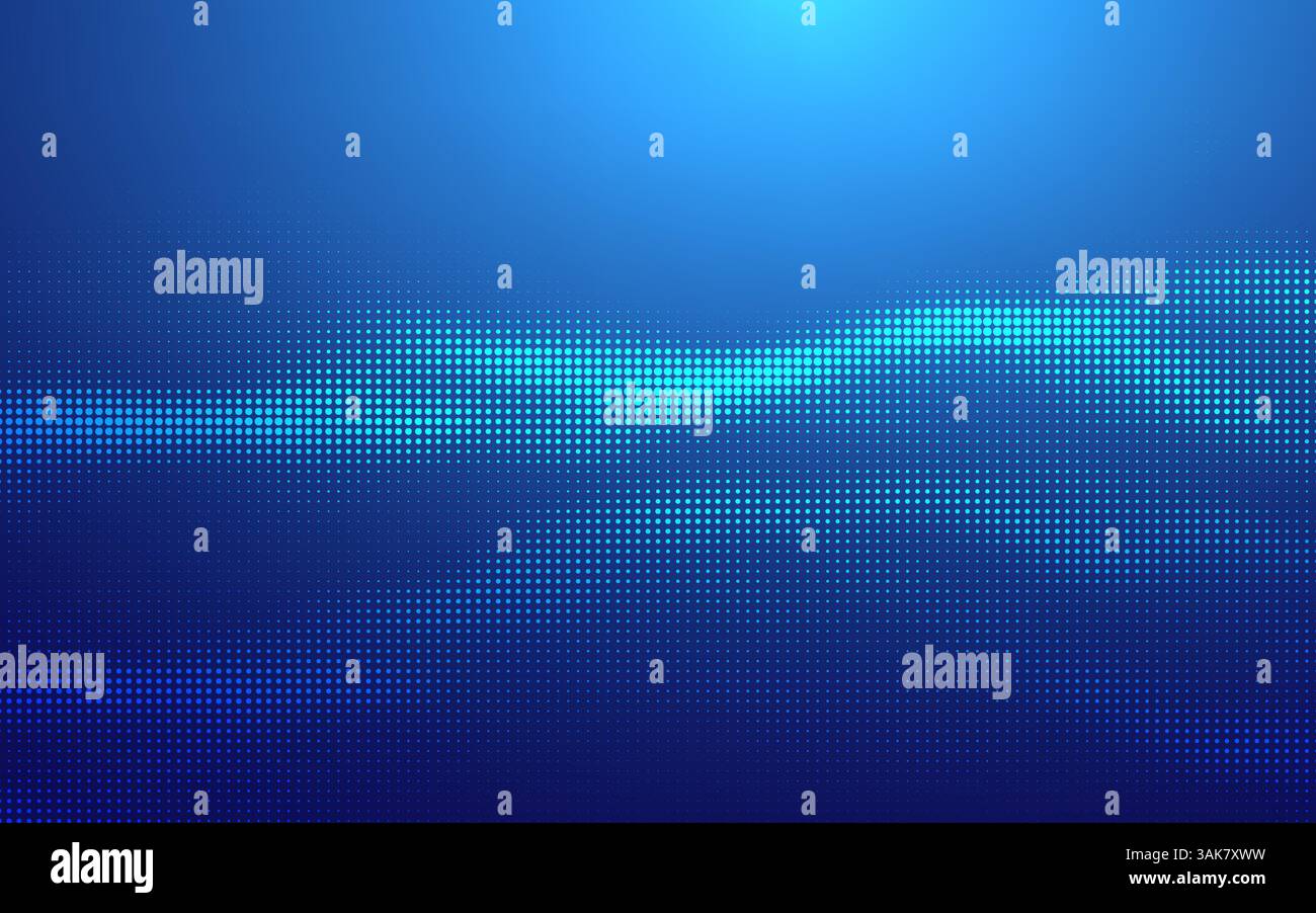 Abstract Blue Futuristic Tech Background with Digital Grid, Blockchain Elements. Fintech ...