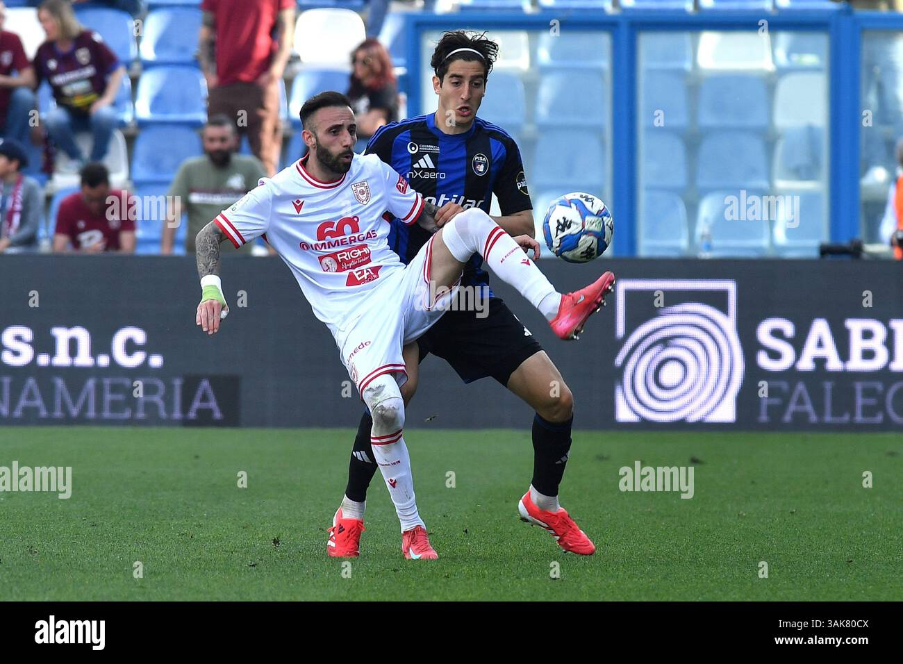 Reggio Emilia, Italy. 12th Apr, 2025. Manuel Marras (Reggiana) Samuele ...