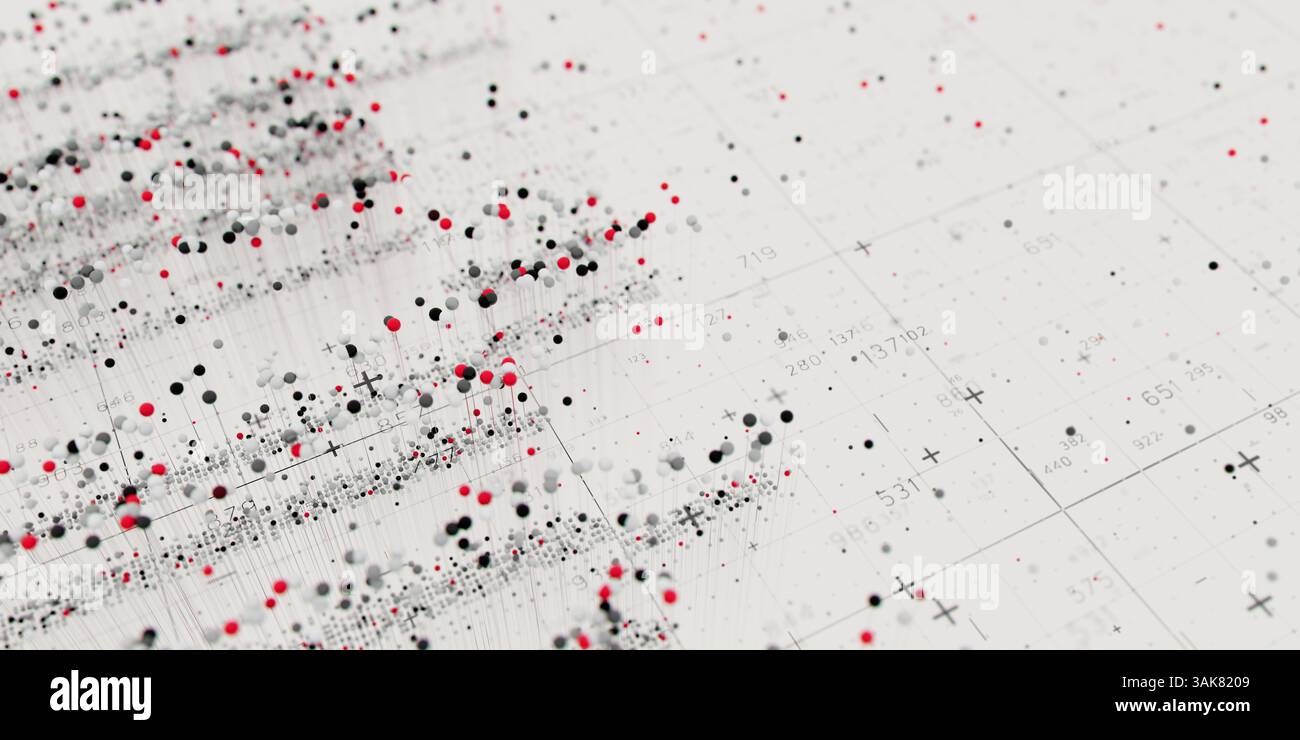 Abstract data clusters visualization. AI technology neural patterns. Digital information ...