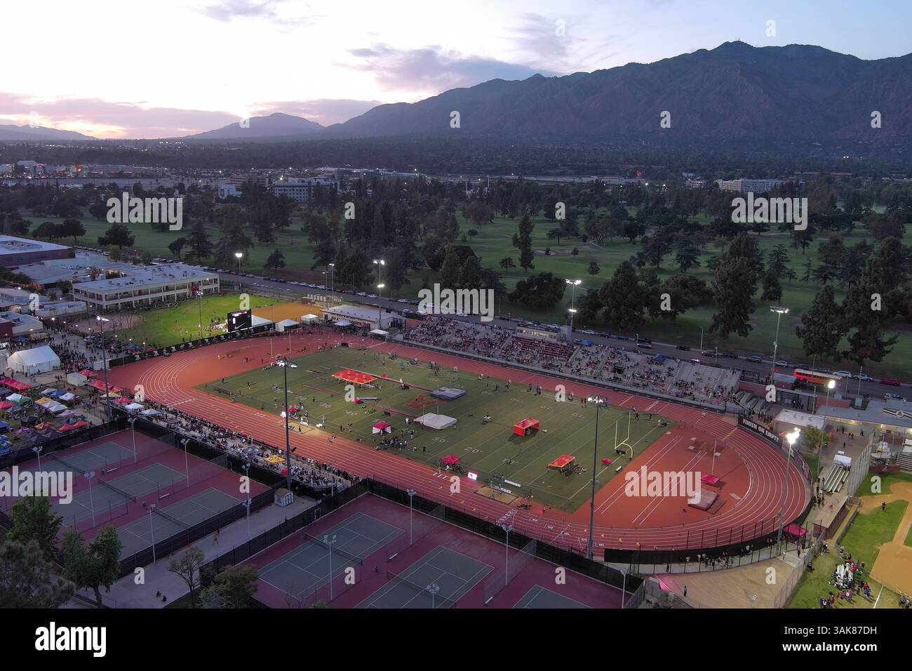 A general overall aerial view of Salter Stadium during the 57th Arcadia ...