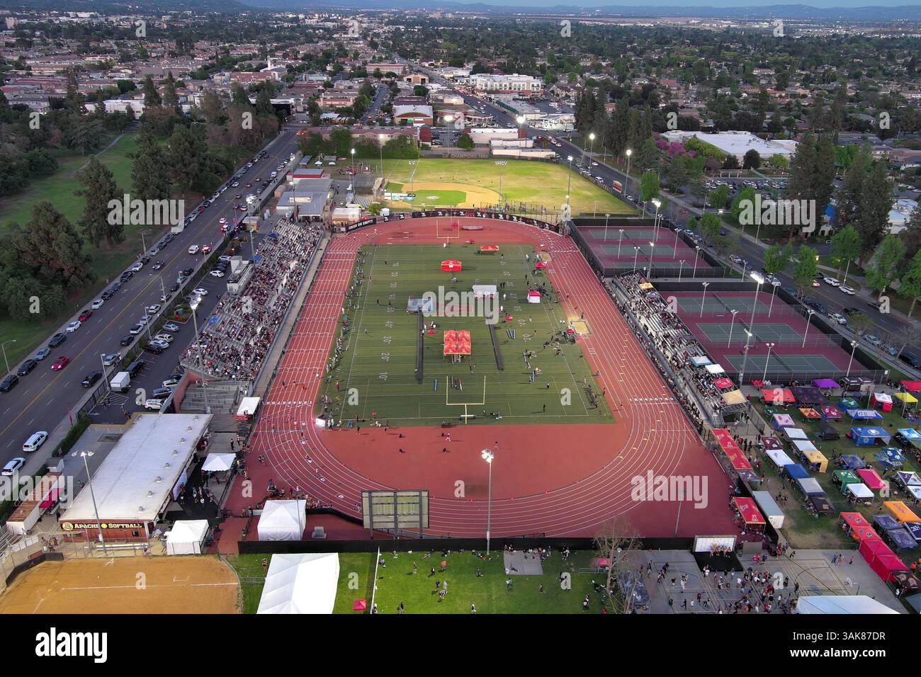 A general overall aerial view of Salter Stadium during the 57th Arcadia ...