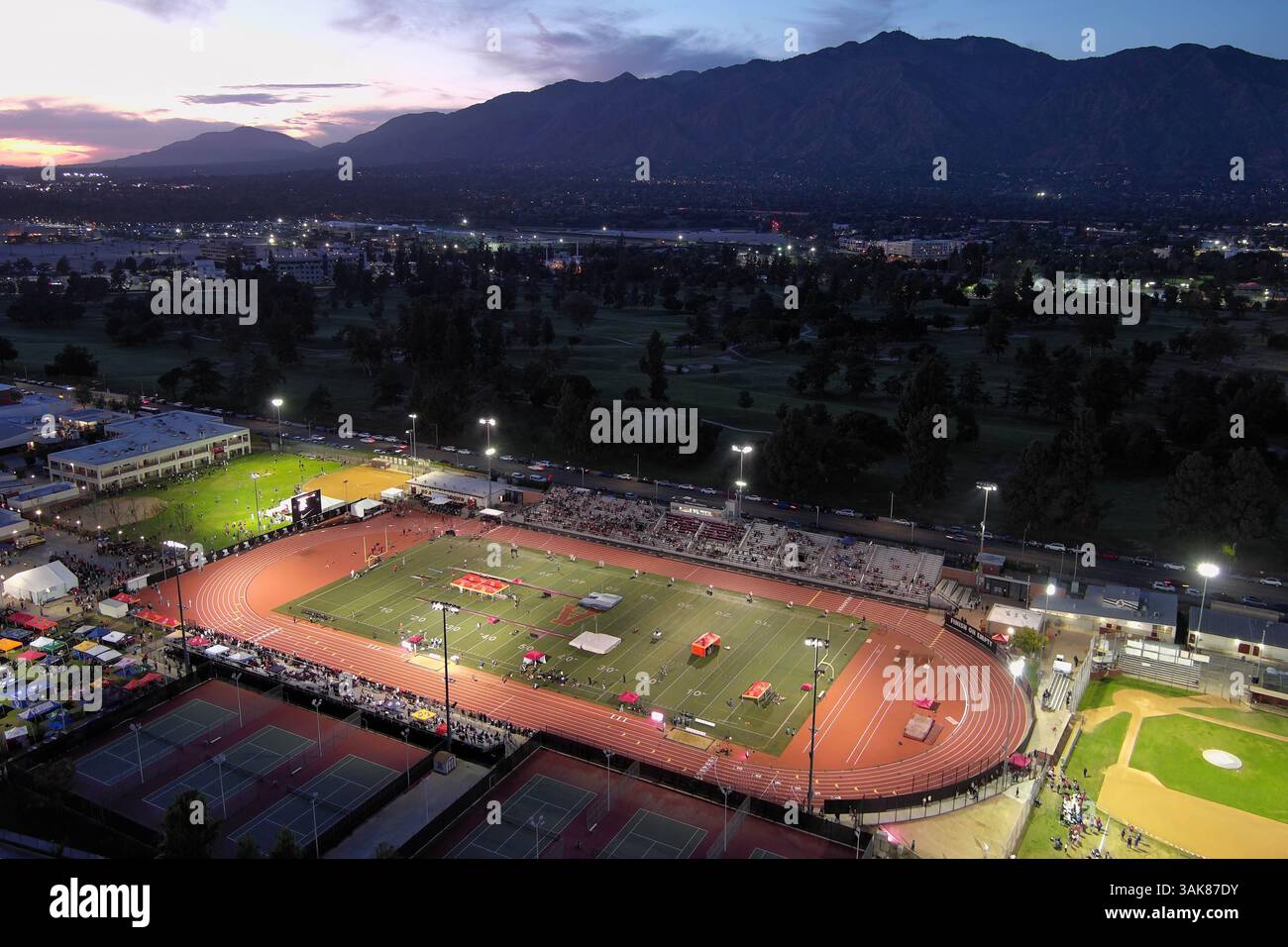 A general overall aerial view of Salter Stadium during the 57th Arcadia ...