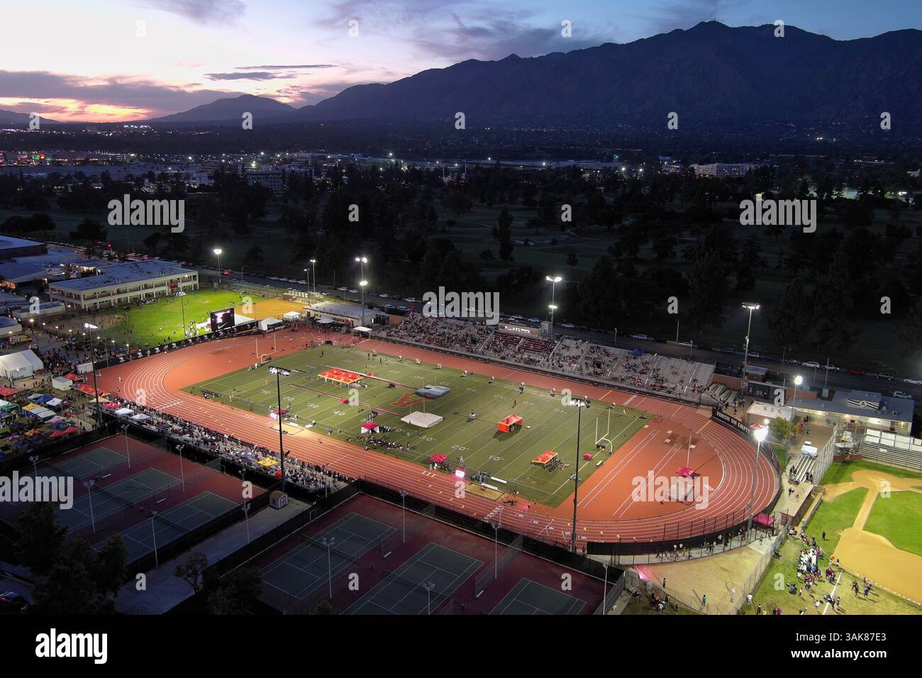 A general overall aerial view of Salter Stadium during the 57th Arcadia ...