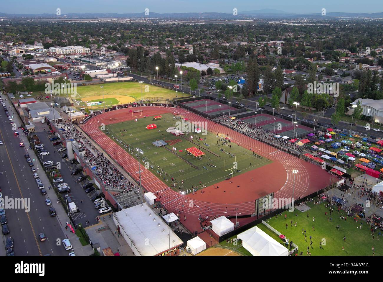 A general overall aerial view of Salter Stadium during the 57th Arcadia ...