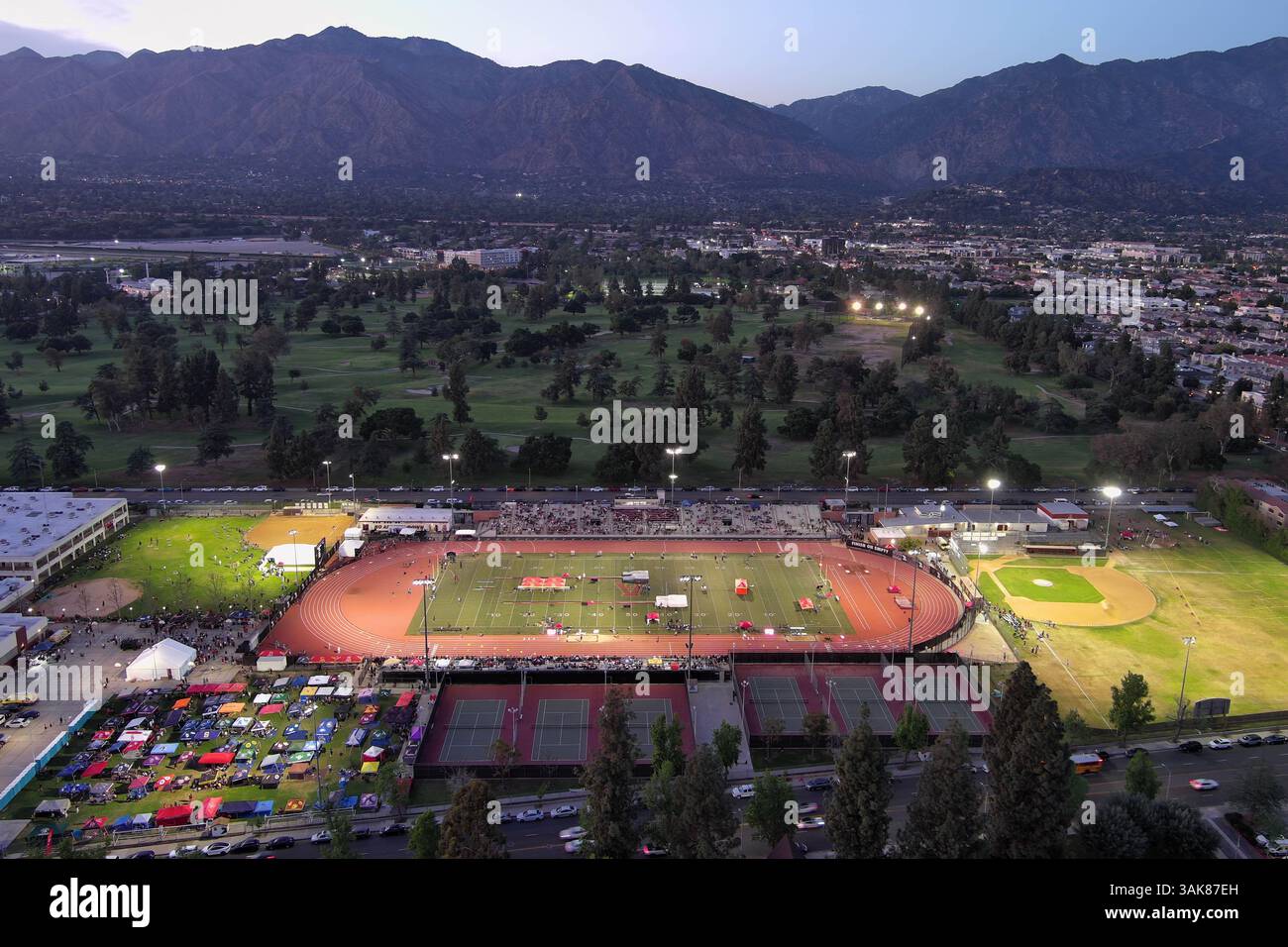 A general overall aerial view of Salter Stadium during the 57th Arcadia ...